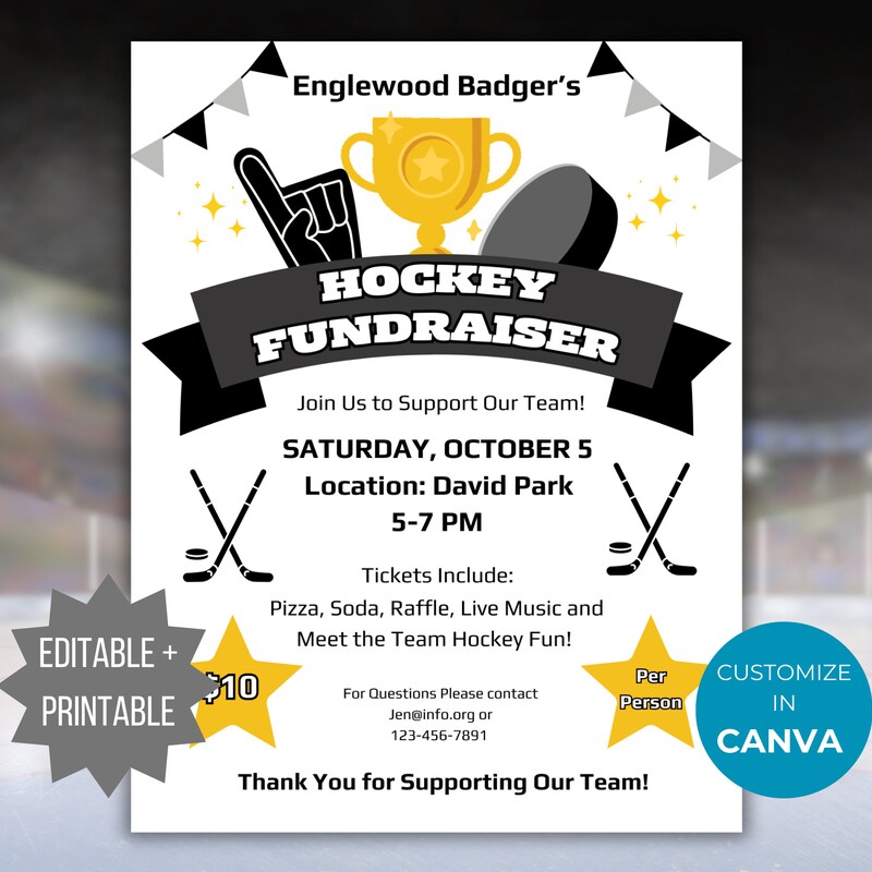 Hockey Fundraiser Flyer - Etsy