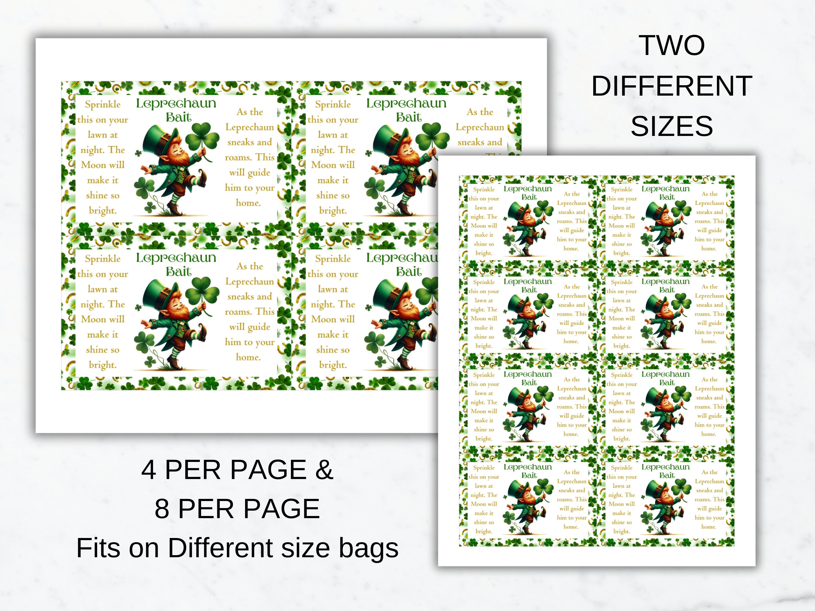 Leprechaun Bait Tag Printable St Patricks Day Treat Bag Topper ...