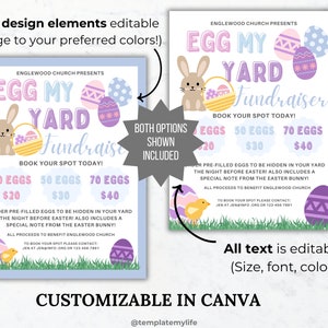 Egg My Yard Flyer Printable Easter Fundraiser Flyer Spring Community ...