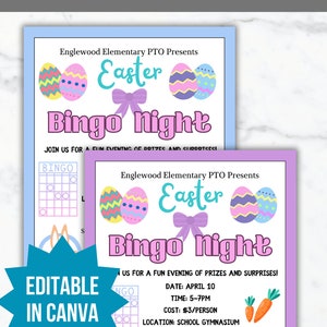 Spring Bingo Night Church Flyer Fundraiser Template Business Event ...