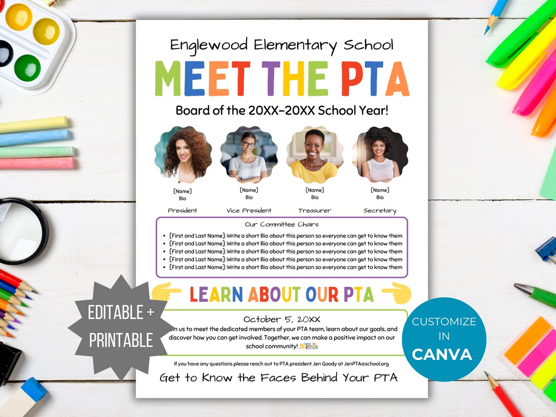 Meet the PTA Flyer Meet the PTO Template Meet the Pto Board - Etsy UK