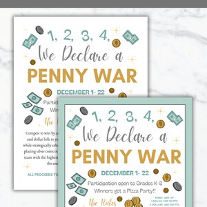 Company Penny War Flyer Template Office Penny War Fundraiser Editable ...