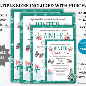 Winter Event Invite Flyer Editable Winter Party Invitation Template ...