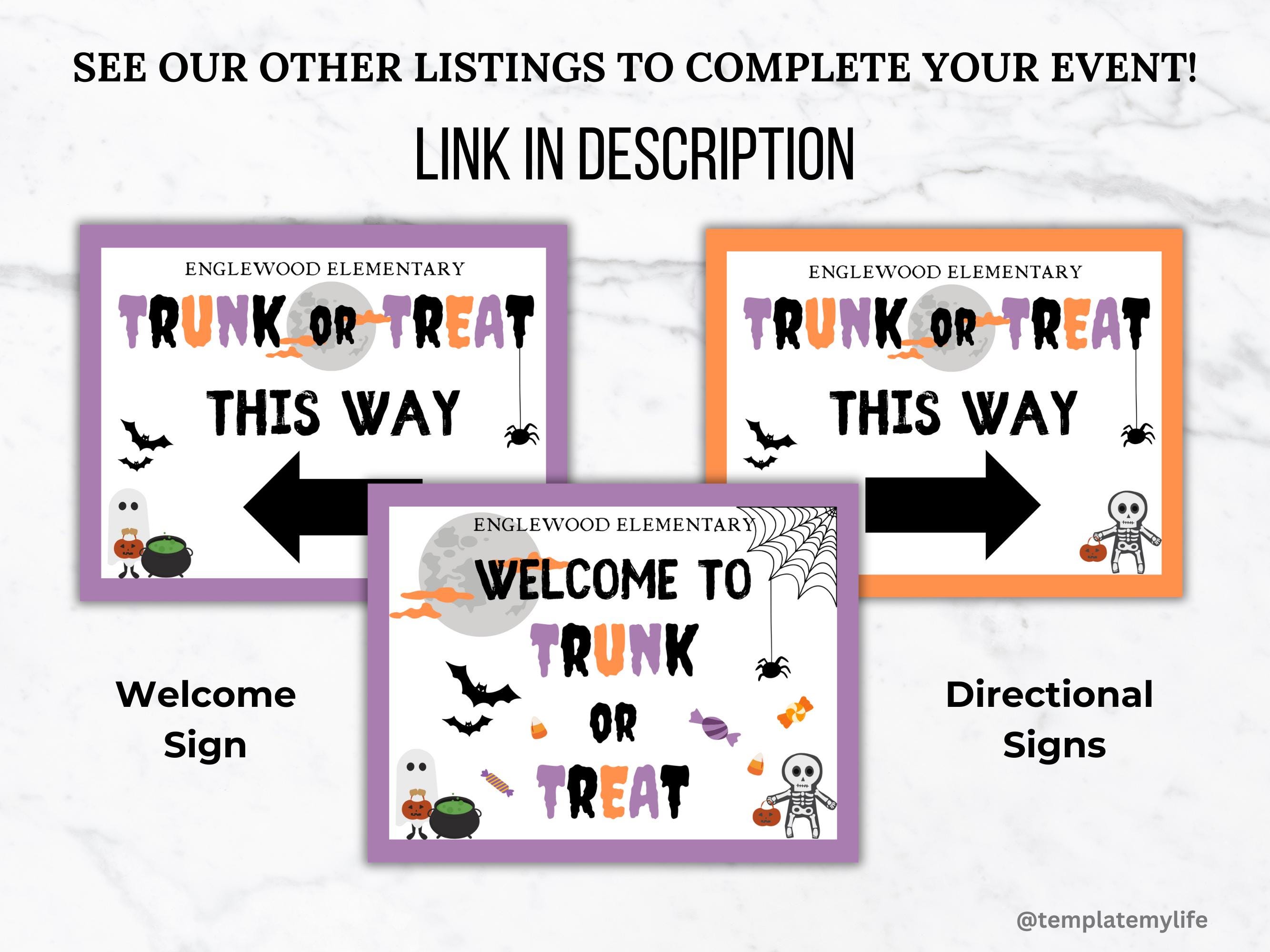 Trunk or Treat Flyer Template PTO Volunteer Sign up Sheet Halloween ...