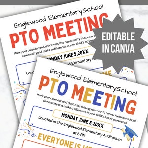 June PTA Meeting Flyer Template Summer Church Flyer Template Pto School ...