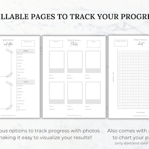 Weight Loss Tracker Printable Progress Tracker Bundle Body Measurement ...