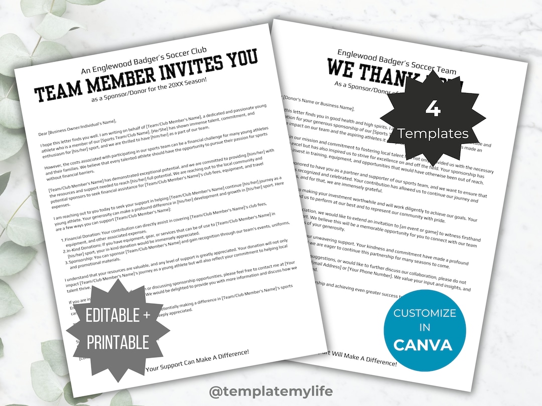 Team Sponsorship Letter Template Sponsor Thank You Letter Business ...