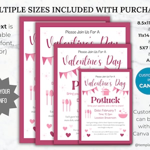 February Potluck Flyer Template Potluck Invitation Flyer Neighborhood ...