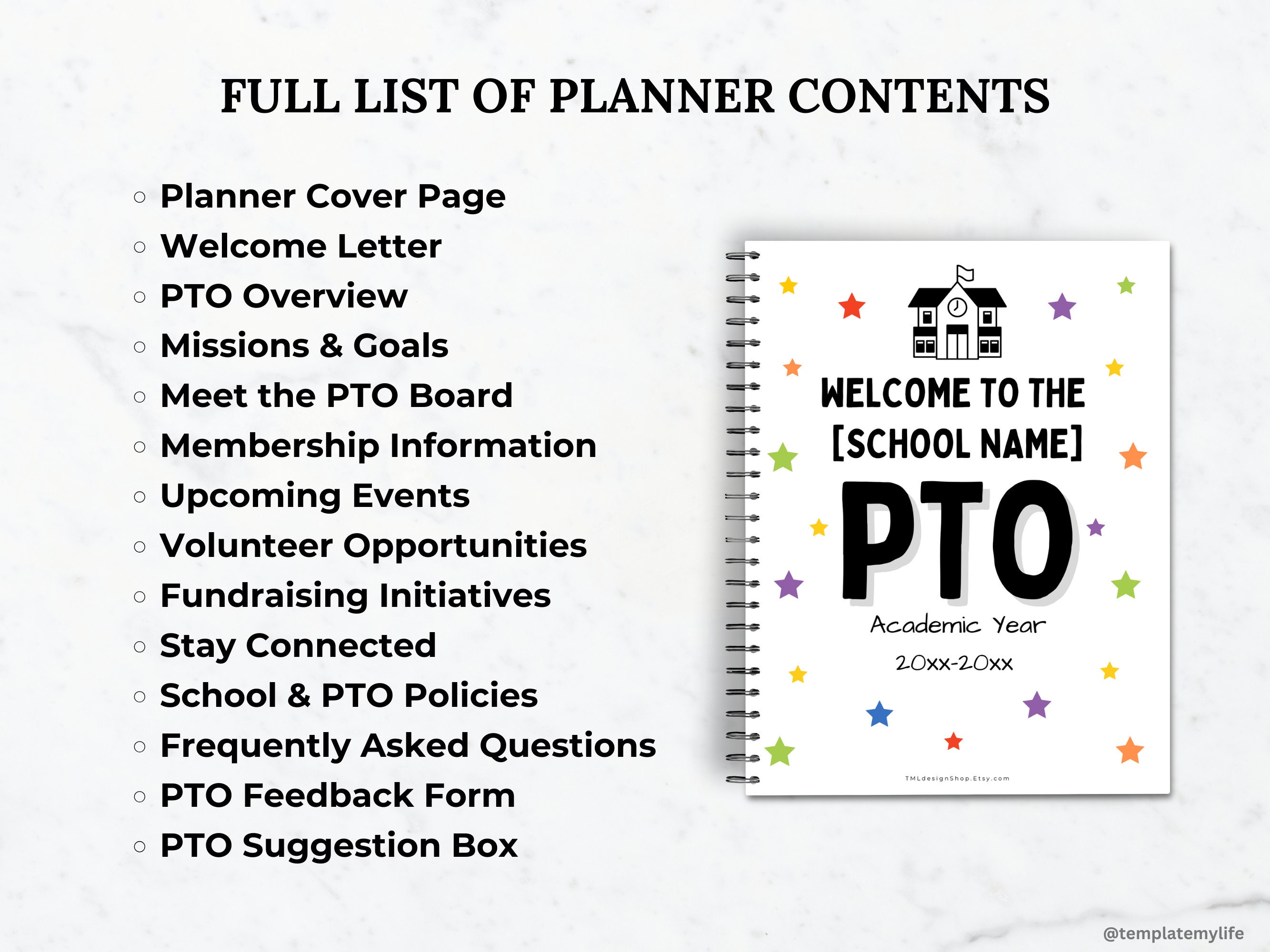PTA Welcome Packet Template Bundle PTO New Member Binder Sheets PTA ...