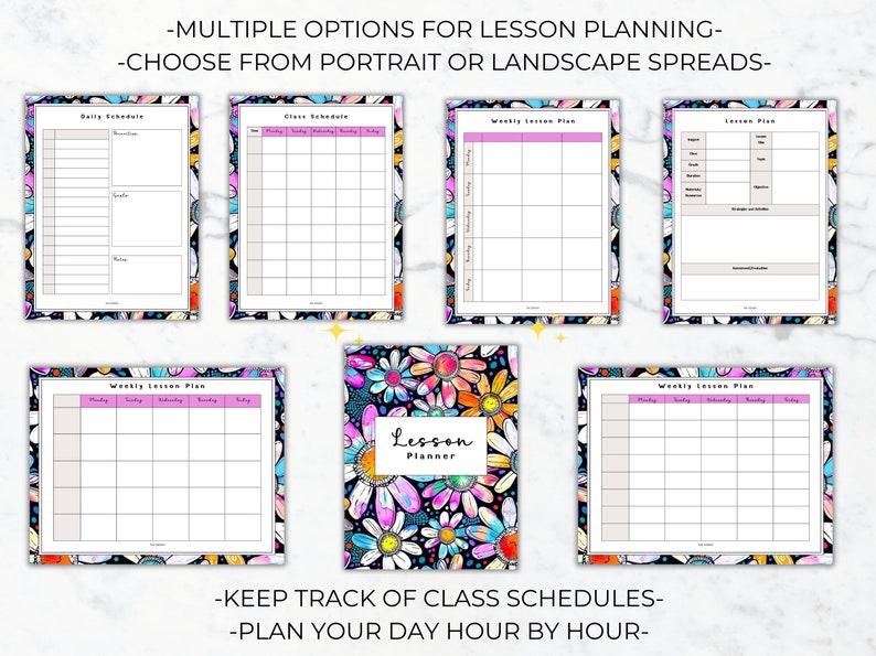 Lesson Planner Printable Teacher Lesson Plan Bundle Class Schedule ...