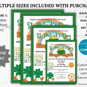 St Patrick Bingo Night Flyer PTO Template School Fundraiser Flyer Event ...