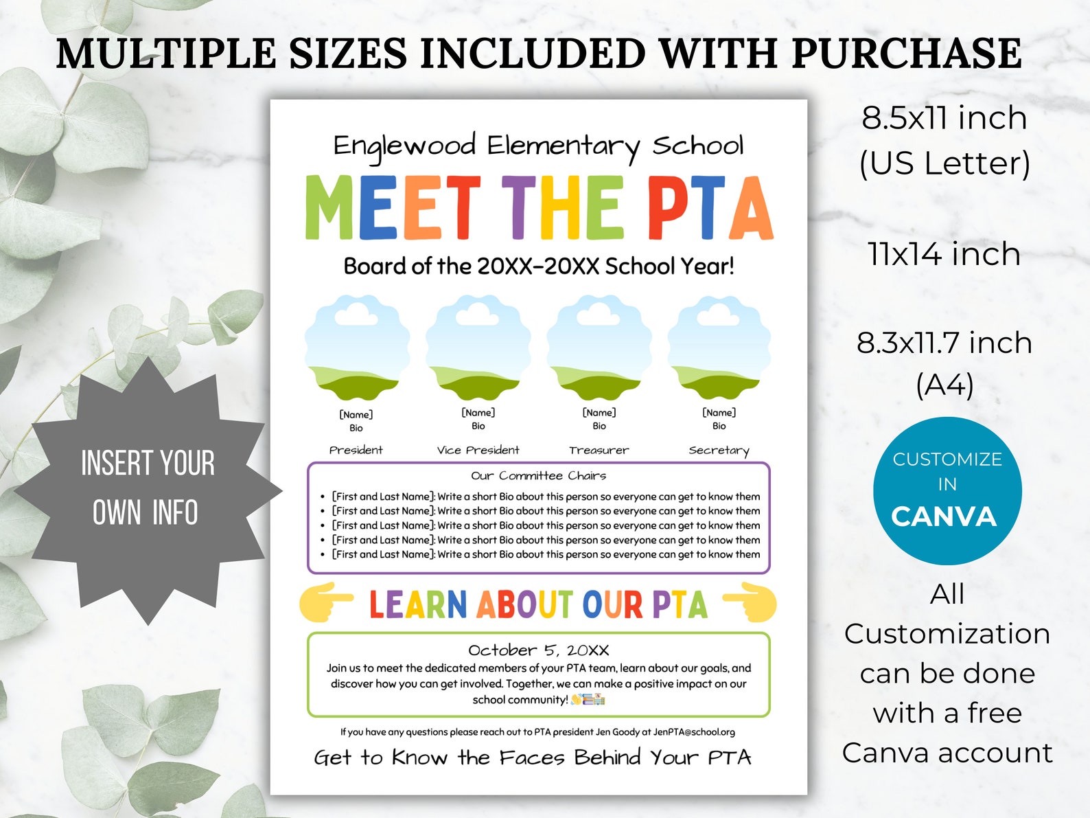 Meet the PTA Flyer Meet the PTO Template Meet the Pto Board - Etsy UK
