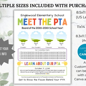 Meet the PTA Flyer Meet the PTO Template Meet the Pto Board Handout ...