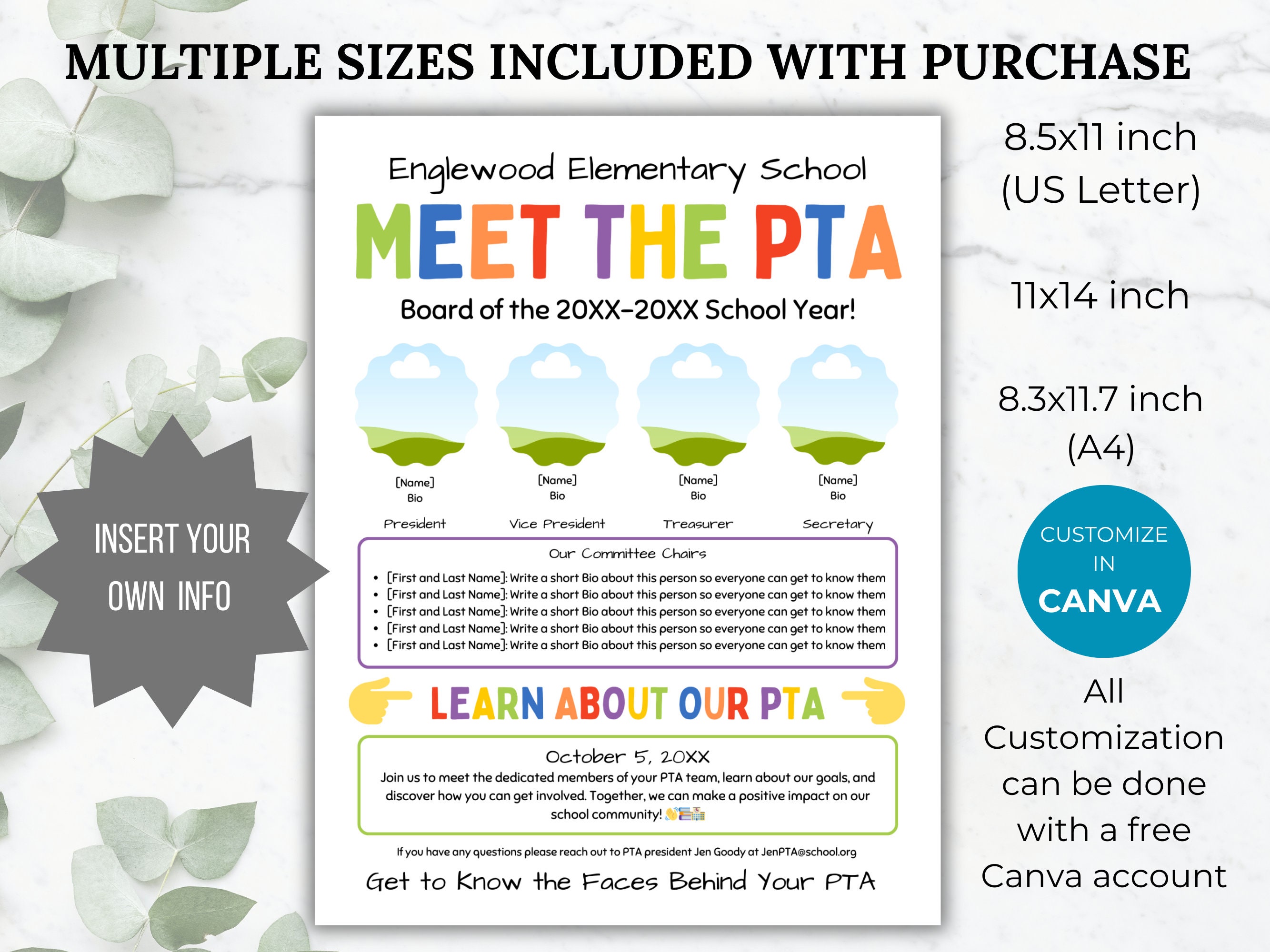 Meet the PTA Flyer Meet the PTO Template Meet the Pto Board - Etsy UK