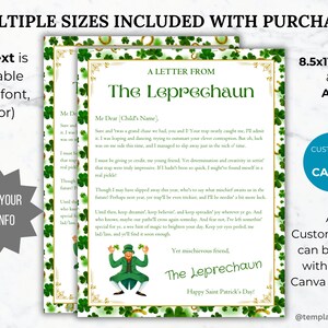 Customizable St Patricks Day Letter Leprechaun Trap Certificate ...