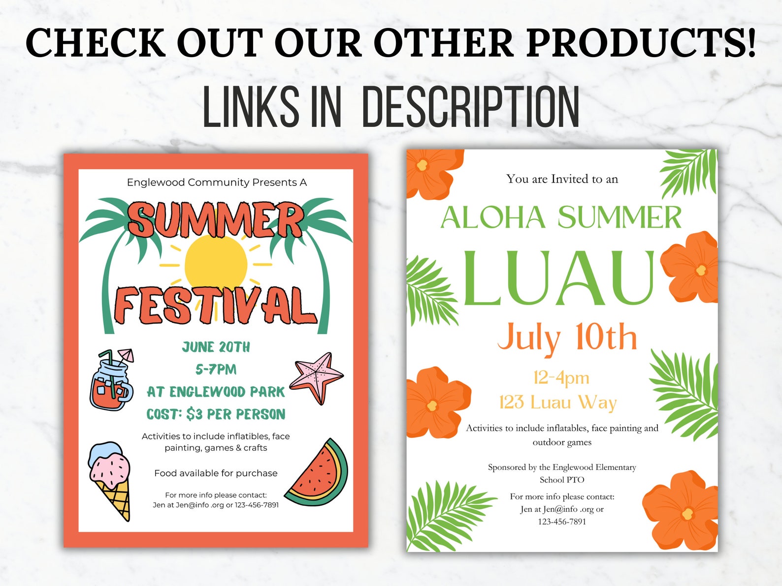 Pool Party Invite Template Summer Party Invite Flyer PTO PTA Template ...