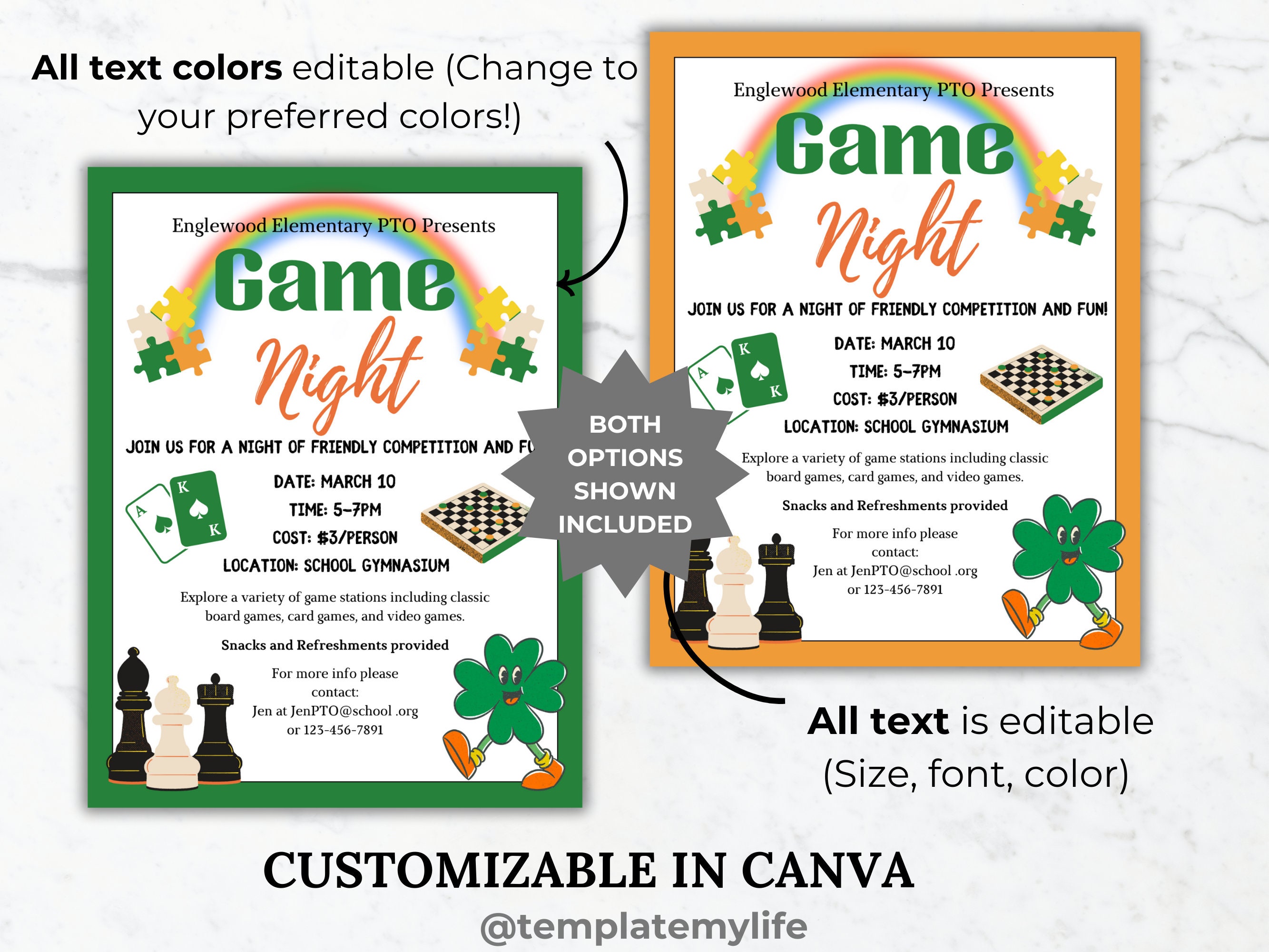 March Game Night Church Flyer Fundraiser Template Business Event Flyer ...