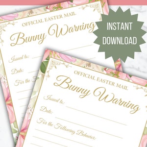 Easter Bunny Printable Bunny Warning Letter for Bad Behavior Easter ...