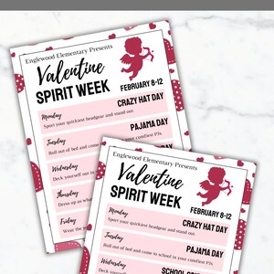 Valentines Spirit Week Flyer Printable Office Spirit Flyer Template ...