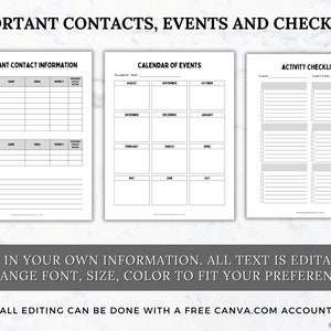 PTA PTO Room Parent Program Teacher Information Packet Template Class ...