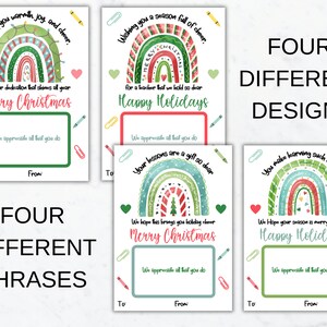 Christmas Teacher Gift Card Holder Printable Teacher Holiday Gift ...