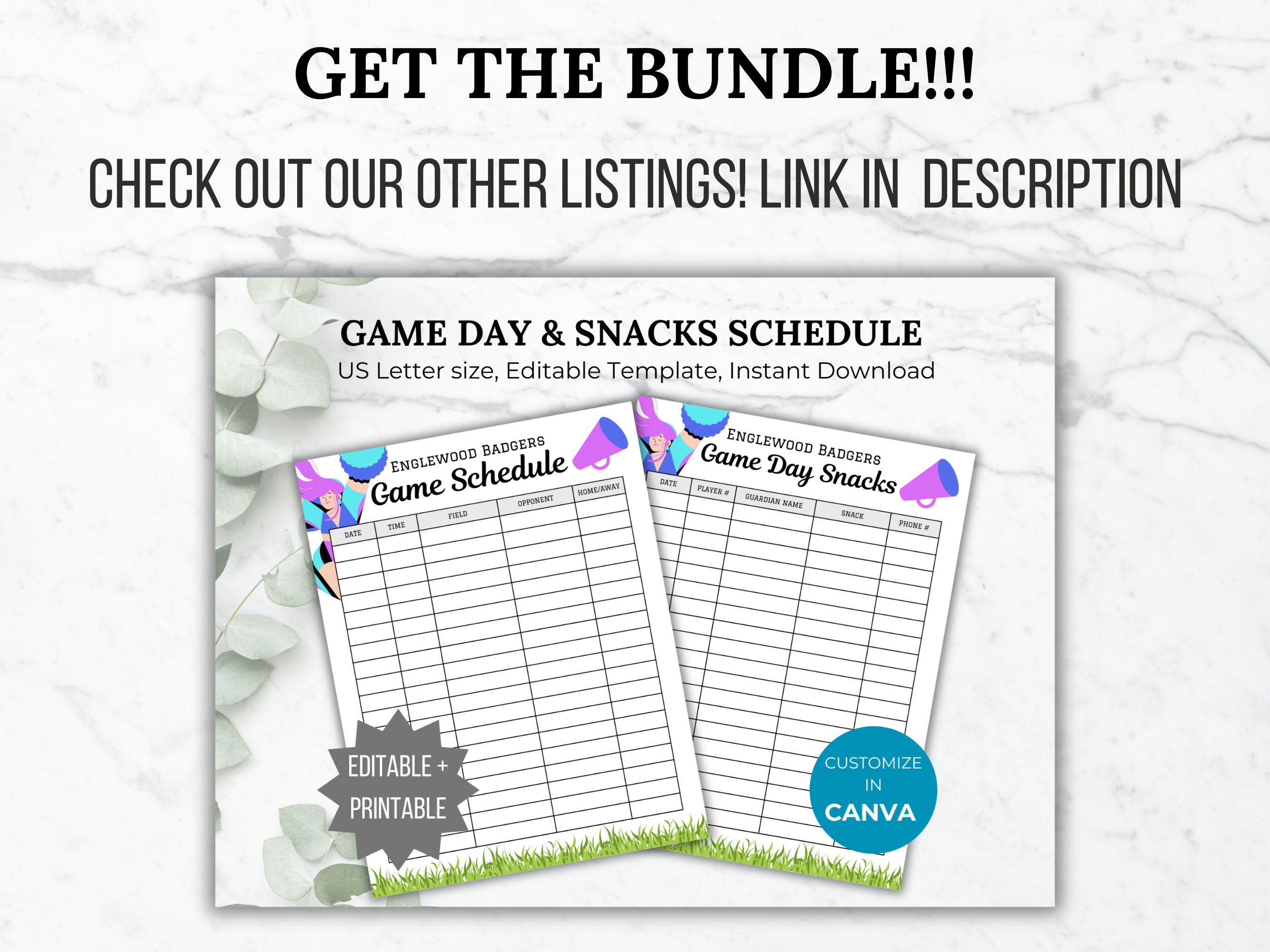 Cheer Game Snacks Schedule Template Cheer Snack Sign up Sheet - Etsy