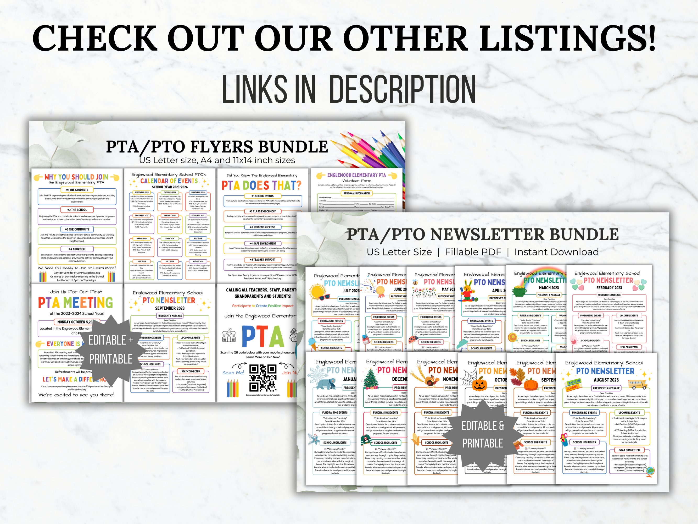 February PTA Newsletter Flyer Printable PTO School Newsletter Flyer ...