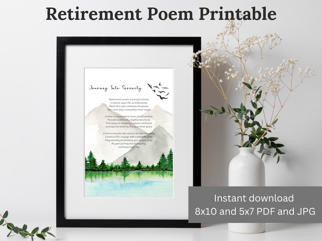 Retirement Gift Printable Retirement Poem Wall Art Digital Print ...