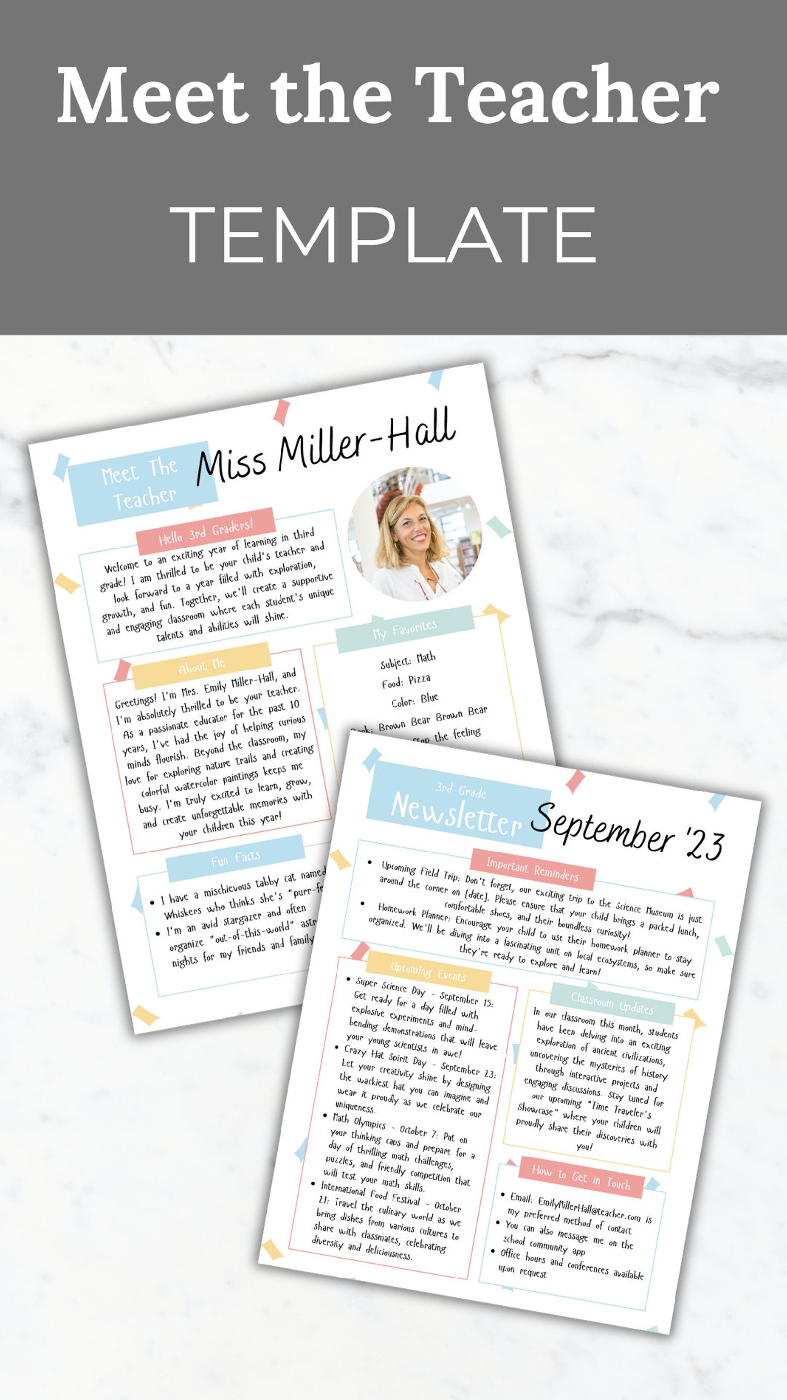 Meet the Teacher Editable Canva Template Class Newsletter Printable ...