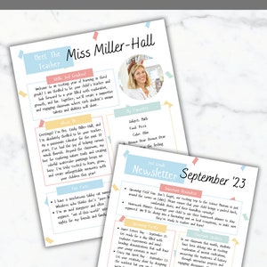 Meet the Teacher Editable Canva Template Class Newsletter Printable ...