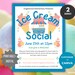 Ice Cream Social Flyer Template Ice Cream Party Event Poster Community ...