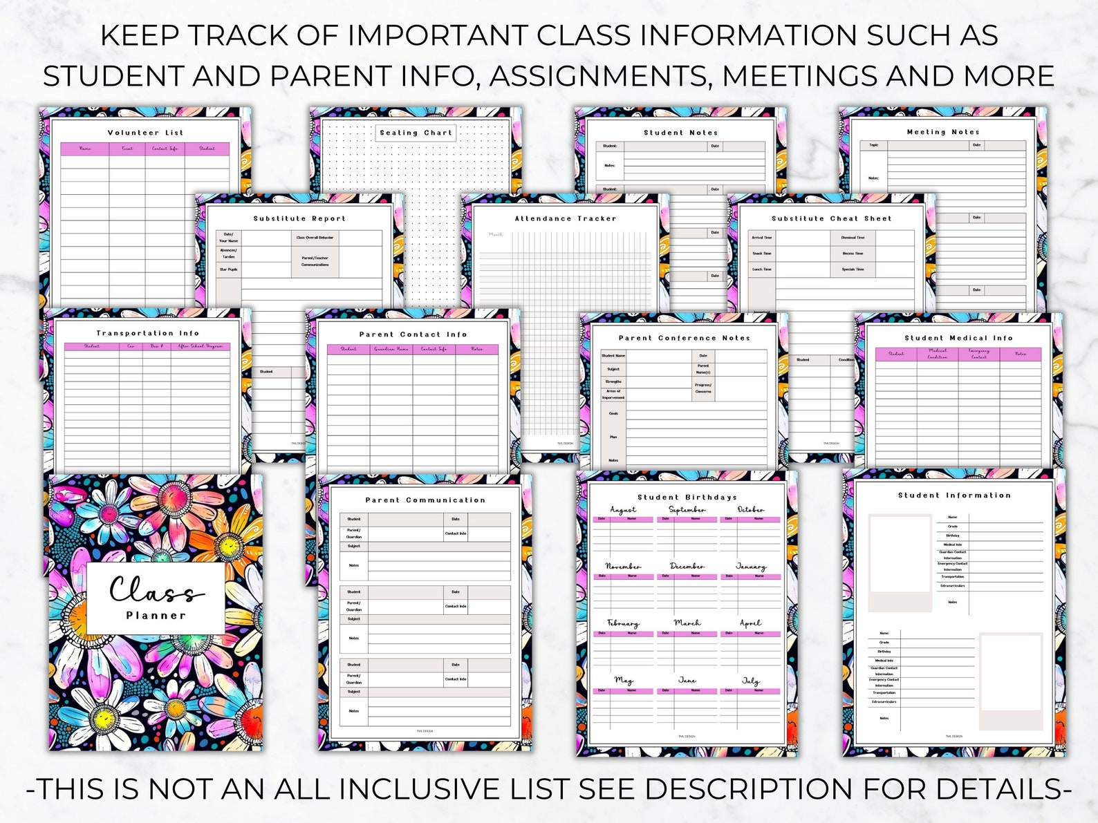 Teacher Planner Printable 2024-2025 School Calendar Lesson Planner ...