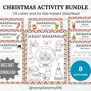 Printable Kid Christmas Activities for Kid School Holiday Party ...