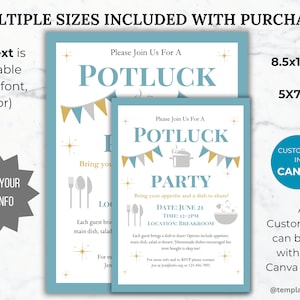 Potluck Invite Template Editable Potluck Sign up Form Bundle Community ...