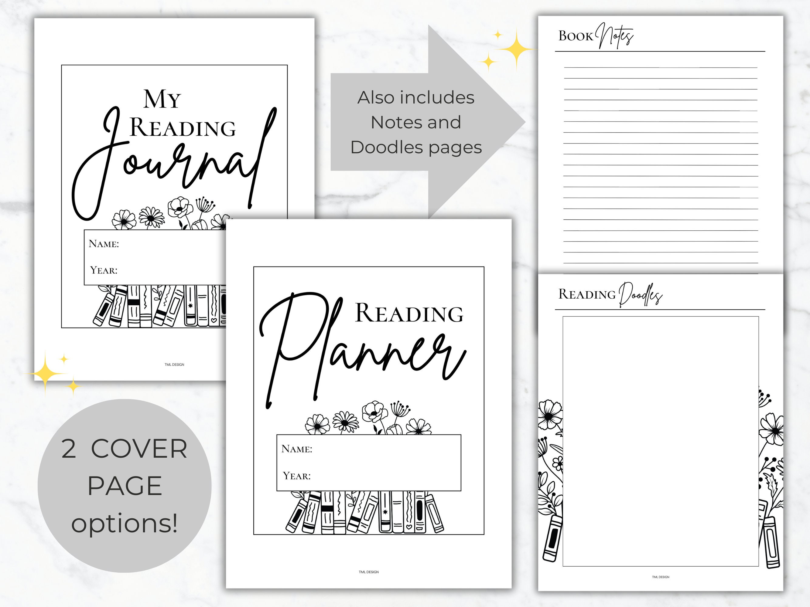 Book Reading Planner Printable Bundle Reading Journal Log Book - Etsy UK