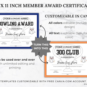 Editable Bowling Award Certificate Template Bowling Team Participation ...