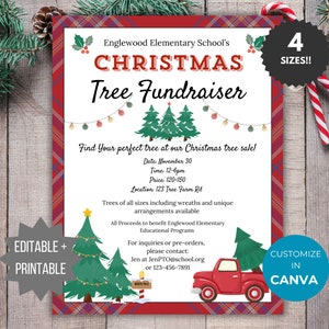 Christmas Tree Fundraiser PTO Template Holiday Fundraising Invite ...