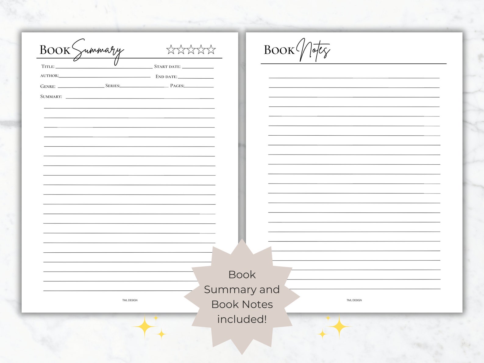 Book Review Bundle Printable Reading Journal Book Series Review Digital ...