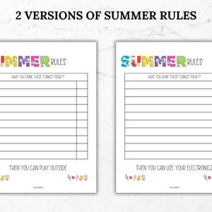 Printable Summer Daily Checklist Editable Chore Chart for Kids Summer ...