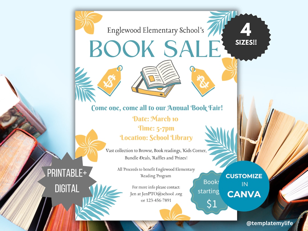 Book Sale Flyer Template Library Book Sale Flyer Summer Fundraising ...