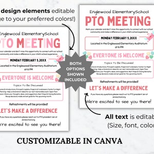 Valentines PTA Meeting Flyer Printable Winter Church Flyer Template Pto ...
