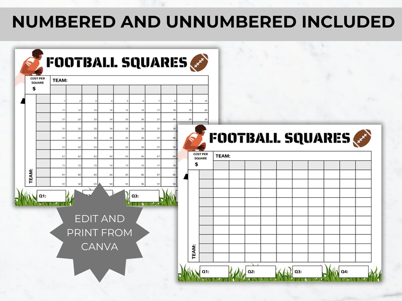 Football Fundraiser Template Bundle Football Pick a Date to - Etsy