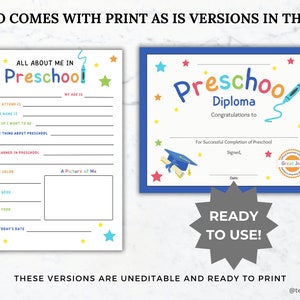 Preschool Graduation Invitation Editable Pre-k Graduation Ceremony ...