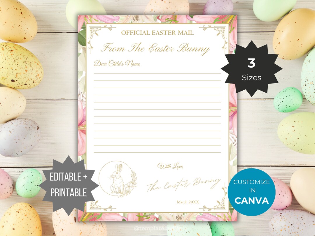 Letter From Easter Bunny Printable Easter Tradition Note From the ...