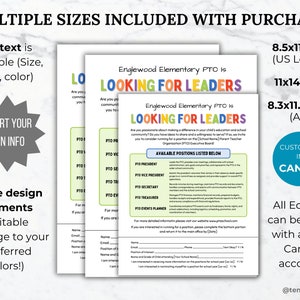 PTO Board Member Flyer PTA Officer Description Template PTO Election ...