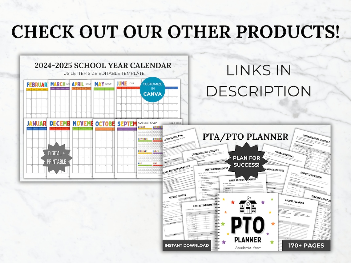 Classroom Parent Planner Printable PTO Room Parent Binder Template PTA ...