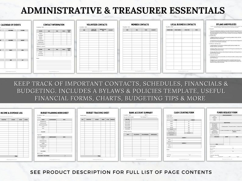 PTO Printable Planner PTA Fundraiser Planning Binder Template PTO ...