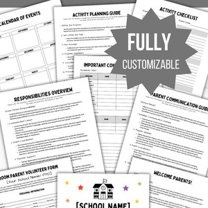 PTA Room Parent Welcome Packet PTO Class Parent Volunteer Info Binder ...