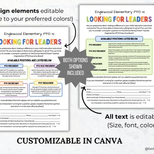 PTO Election Flyer Bundle PTA Election Templates Pto Member Recruitment ...