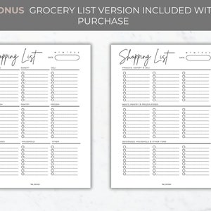 Editable Party Shopping List Printable Event Recipe Grocery List ...